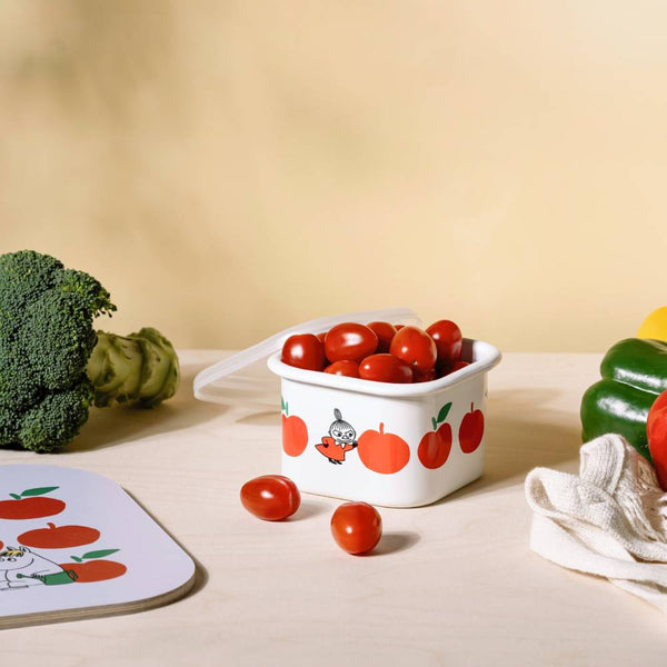 Moomin Enamel Jar With Lid 0.6 L Joyful Apples - The Official Moomin ...