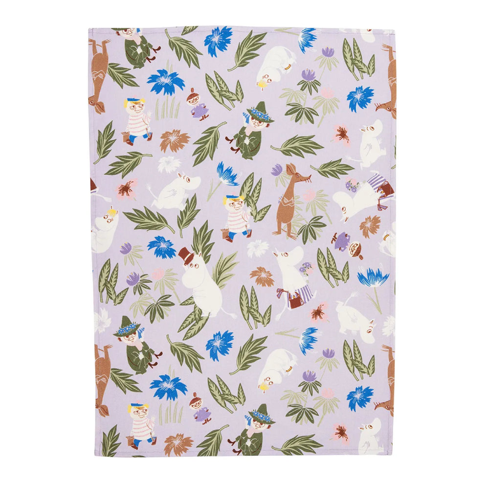 Moomin Flower Garden Kitchen Towel 50 x 70 cm Lilac - The Official ...