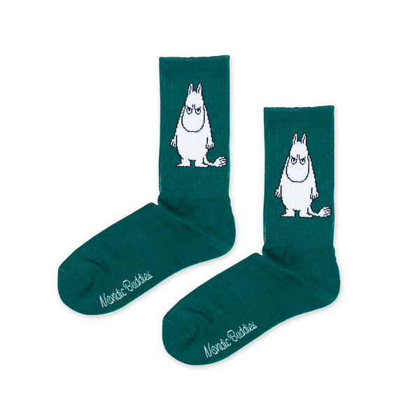 Moomin Socks Retro Angry Moomintroll Green - The Official Moomin Shop ...
