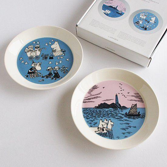 Moomin Collector's Edition Plates 2-pack 2017: Night Sailing and Peace ...