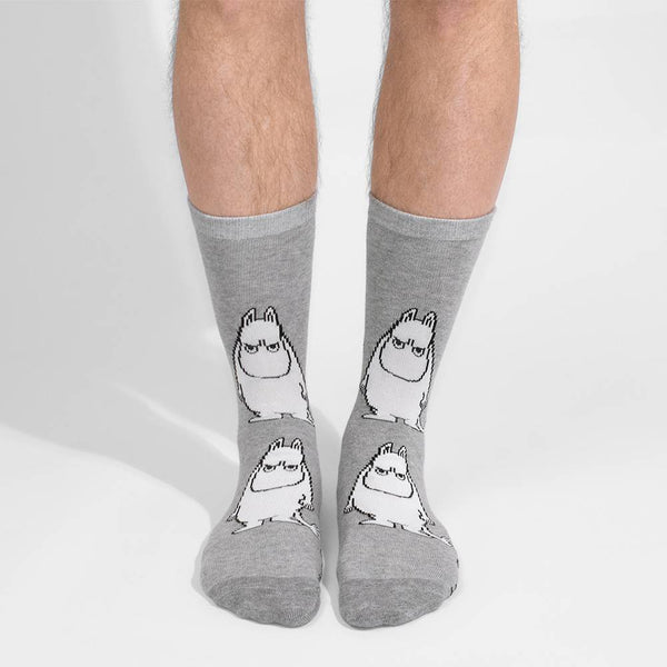 Moomin Socks Angry Moomintroll Light Grey - The Official Moomin Shop ...