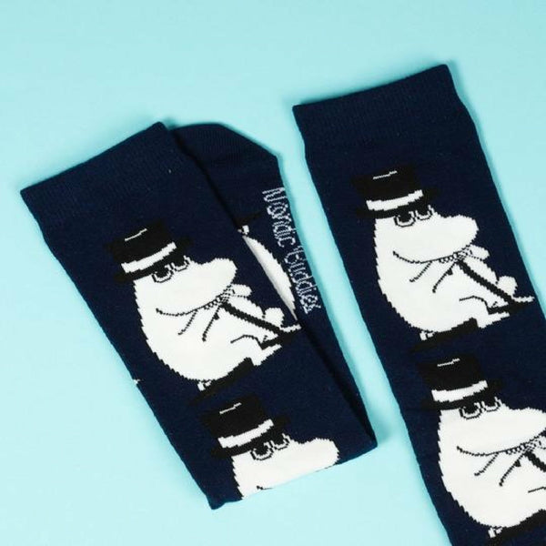 Moomin Socks Moominpappa Wondering Dark Blue - The Official Moomin Shop ...