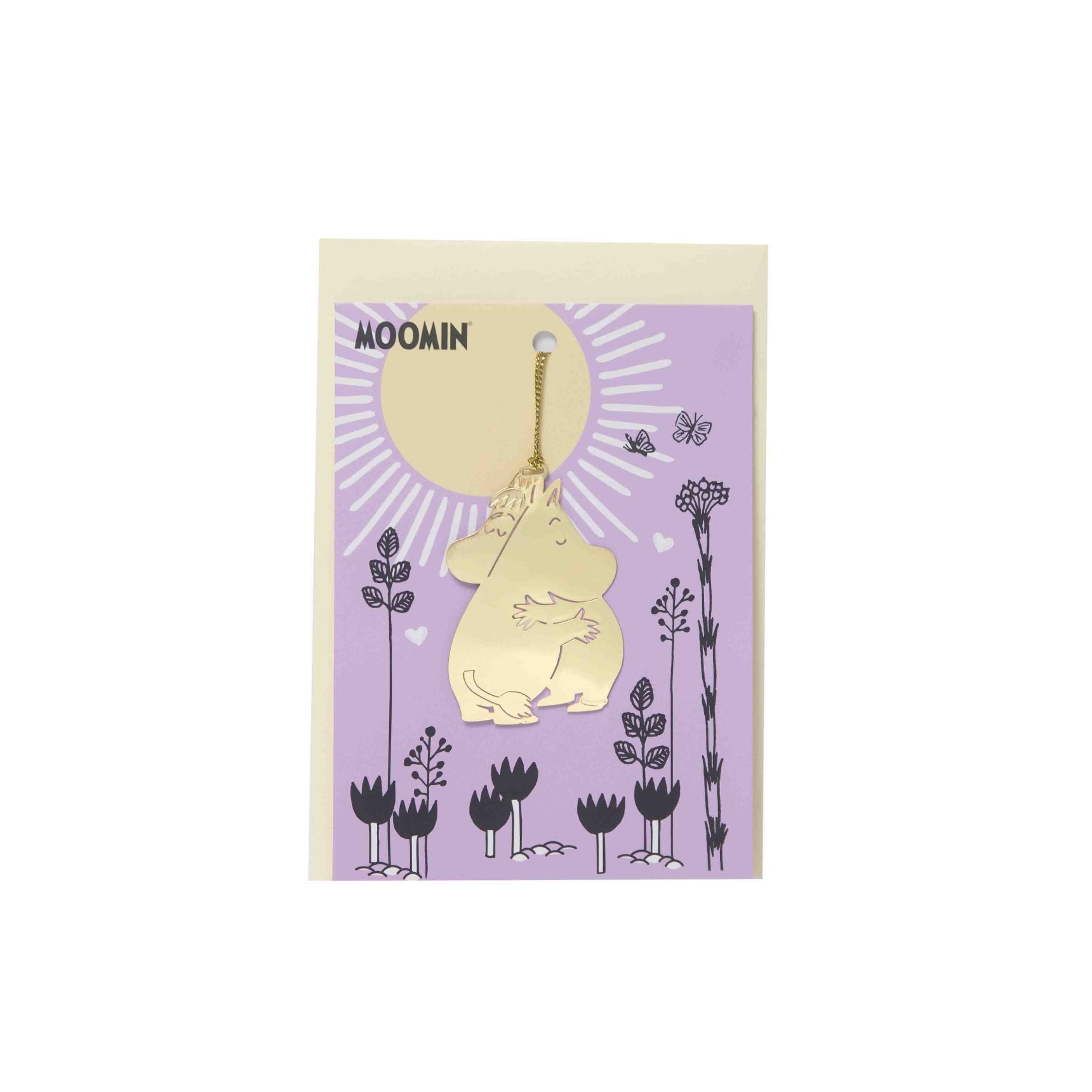 Moomin Greeting Card Hug with golden hanging decoration - The Official ...