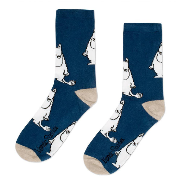 Moomin Socks Angry Moomintroll Dark Blue 40-45 - The Official Moomin ...