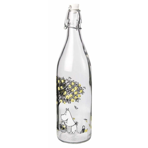 Moomin Glass Bottle 1 L Apples - The Official Moomin Shop - United Kingdom