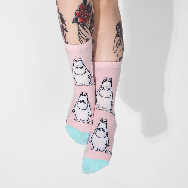Moomin Socks Angry Moomintroll Pink - The Official Moomin Shop - United ...